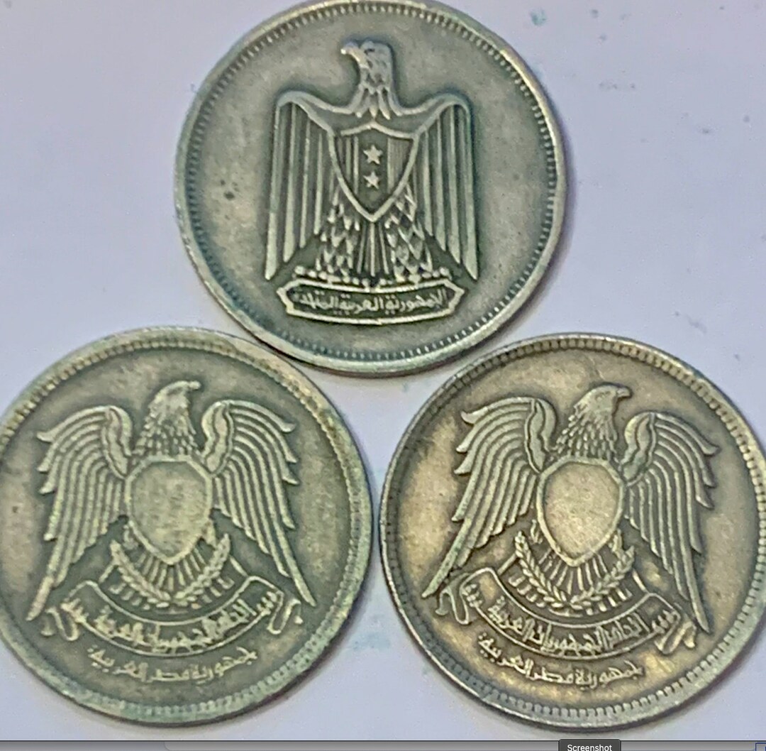 Rare and Beautiful 1967 and 2 Pcs 1972 Egypt 5 Piastres Coins - Etsy
