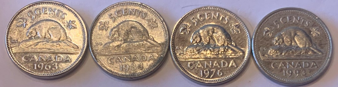 Vintage Canadian 5-cent Coin Collection 7 Pcs - Etsy