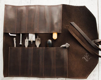 Leather Roll up Tool Bag - Etsy UK