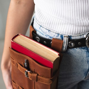 Leather Book Holder for Belt, Book Holsters for Belt, Custom Book ...