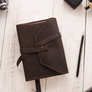 Leather Book Cover Wrap,book Cover With Bookmark,handmade Book Cover ...