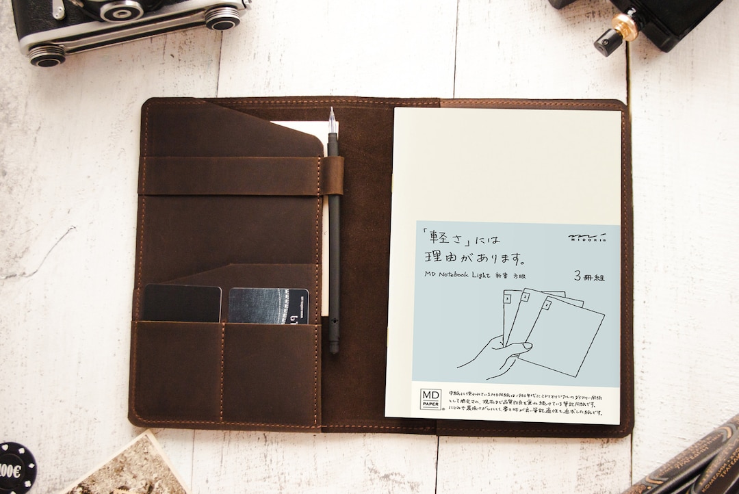 Midori Travelers Notebook A5,midori Md Notebook Cover,midori Leather ...