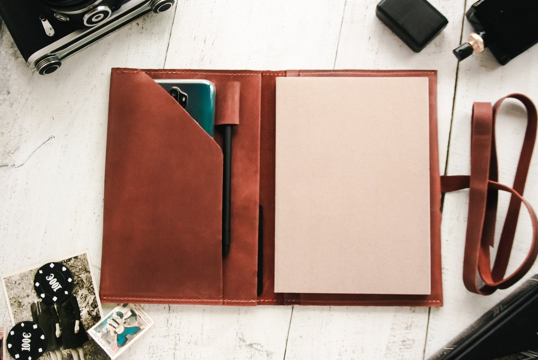 Custom Notebook Cover With Pocket,engraved Leather Journal,leather ...