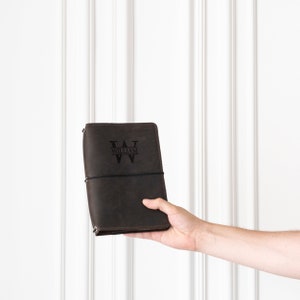 Custom Leather Notebook Cover, Leather Notebook Sleeve, Personalized ...
