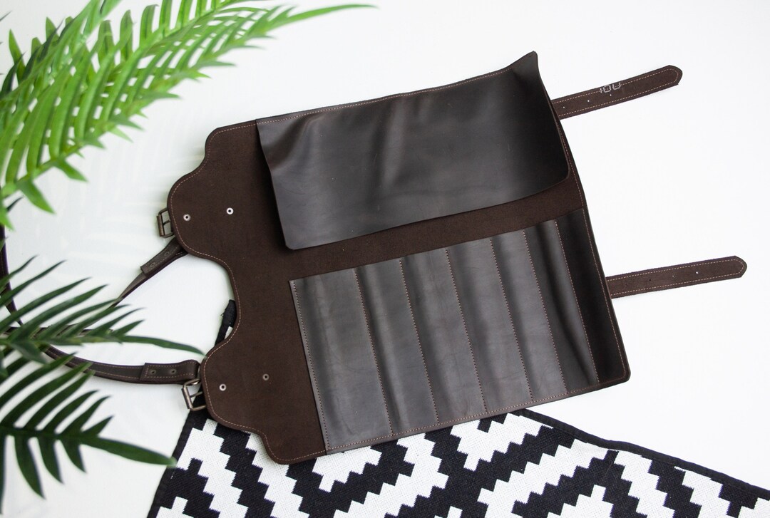 Custom Leather Knife Roll, Chef Knife Roll, Personalized Knife Roll ...