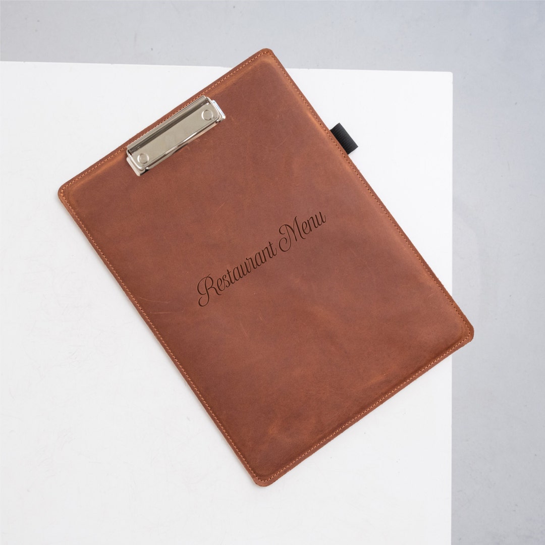 Personalized Leather Menu Holder, Custom Menu Board, Menu Holder ...