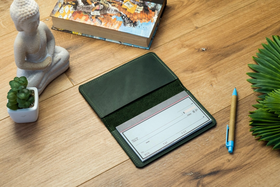 Personalized Leather Checkbook Cover, Leather Checkbook Wallet ...