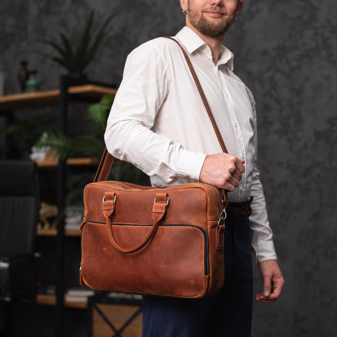 Leather Laptop Bag for Men, Custom Leather Laptop Bag, Leather Laptop ...