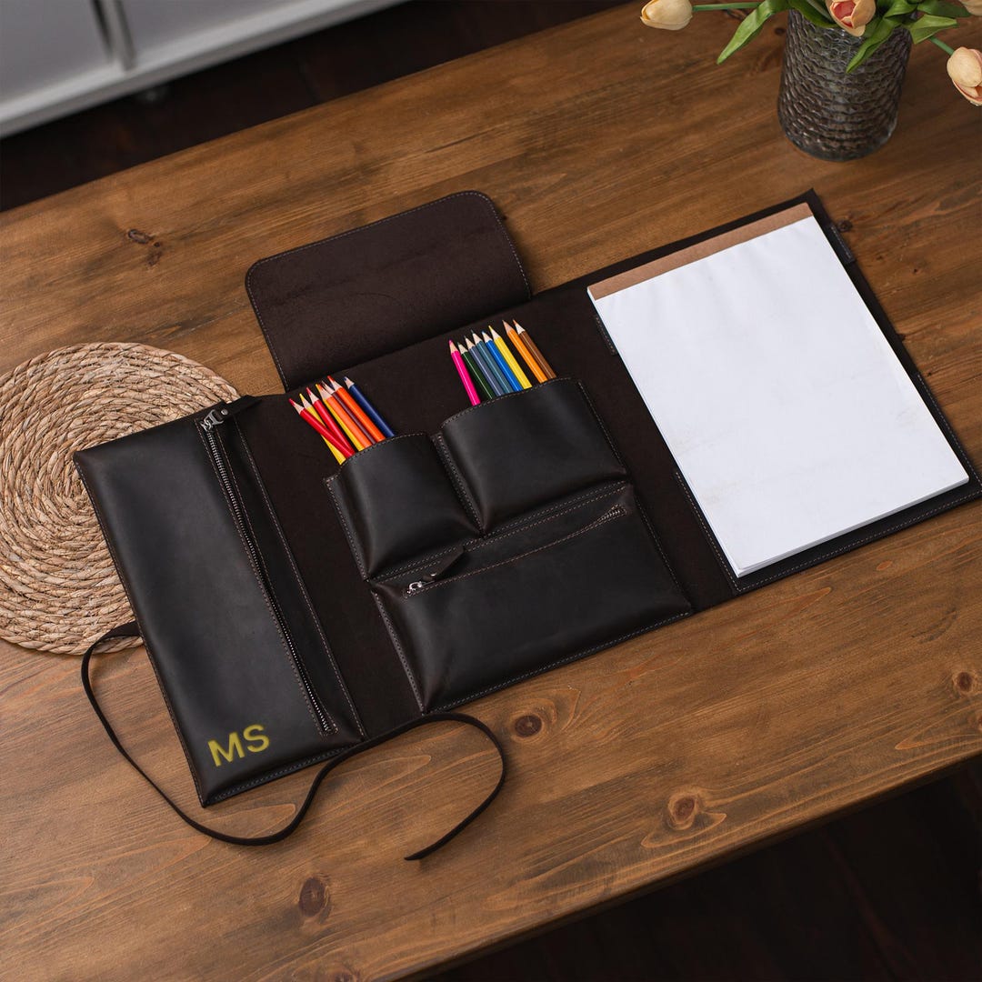 Personalized Leather Sketchbook Cover, Refillable Sketchbook, Custom ...