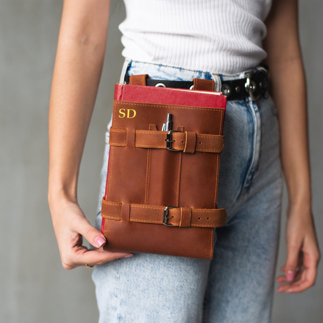 Leather Book Holder for Belt, Book Holsters for Belt, Custom Book ...