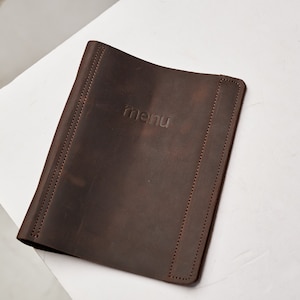 Leather Menu Binder, Leather Menu Holder, Leather Menu Cover for ...