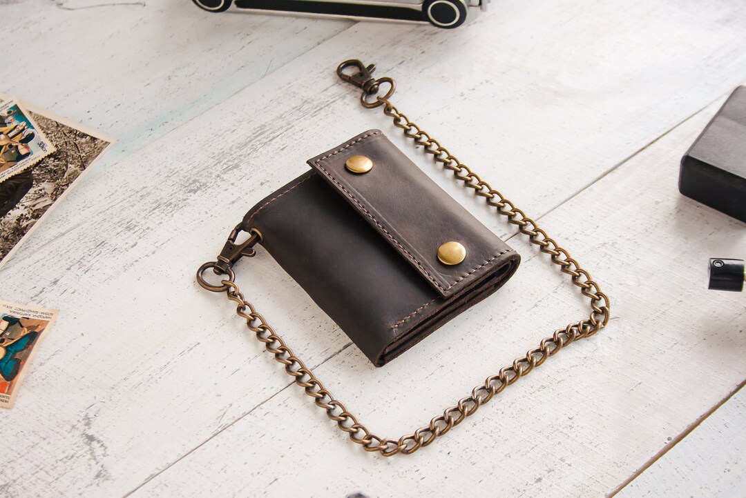 Mens Biker Wallet,leather Wallet With Chain,biker Wallet With Chain ...
