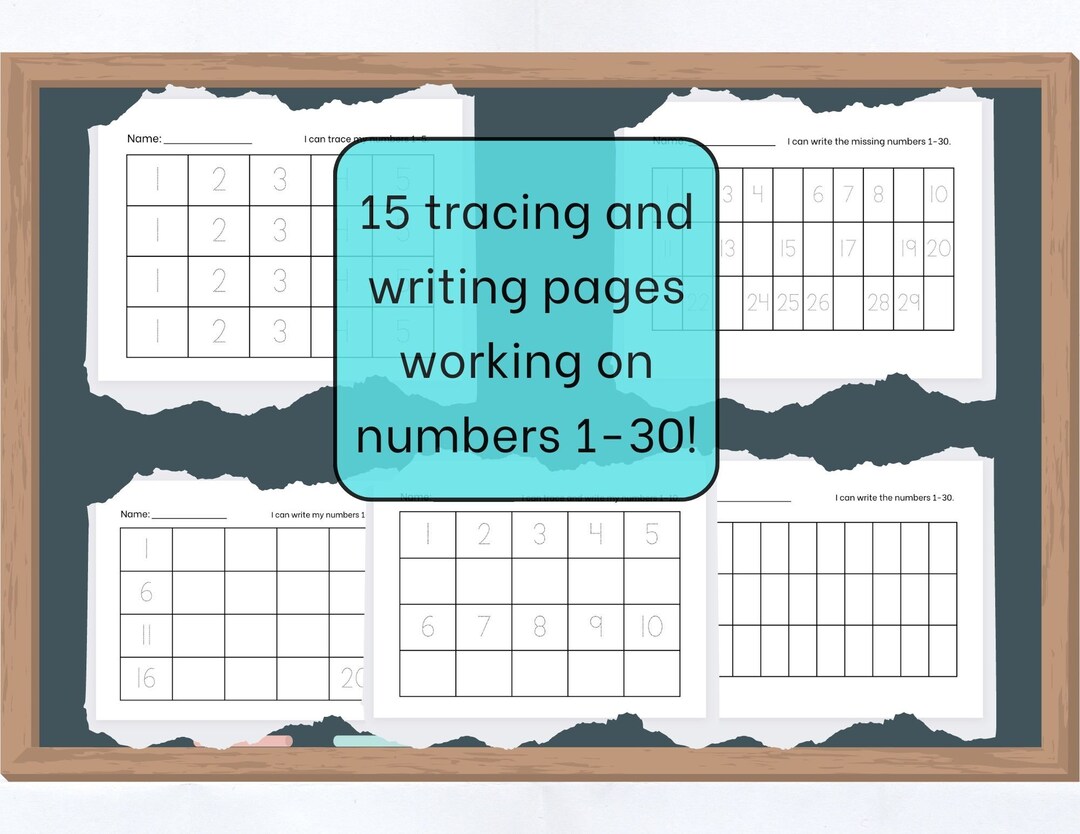 Tracing Pages for Numbers 1-30 - Perfect for Preschool, Prek ...