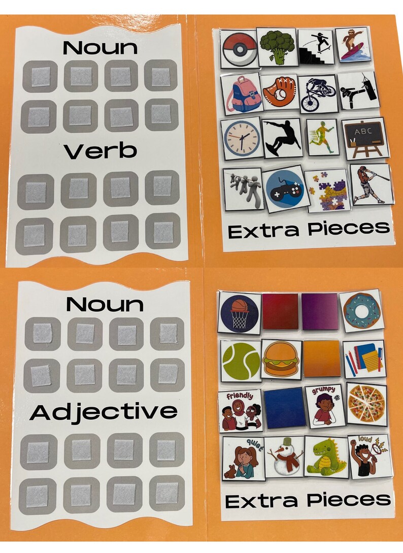Printable File Folder Sorting Games Sort Nouns, Adjectives, Verbs Parts ...
