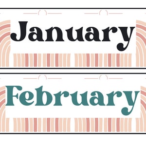 Happy Boho Classroom Calendar Set | Includes Days of Week, Months of ...