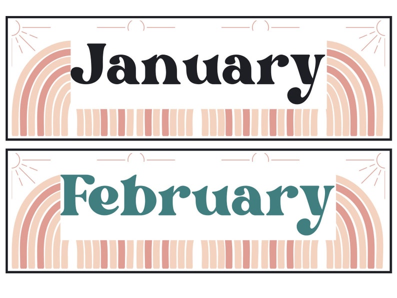Happy Boho Classroom Calendar Set | Includes Days of Week, Months of ...