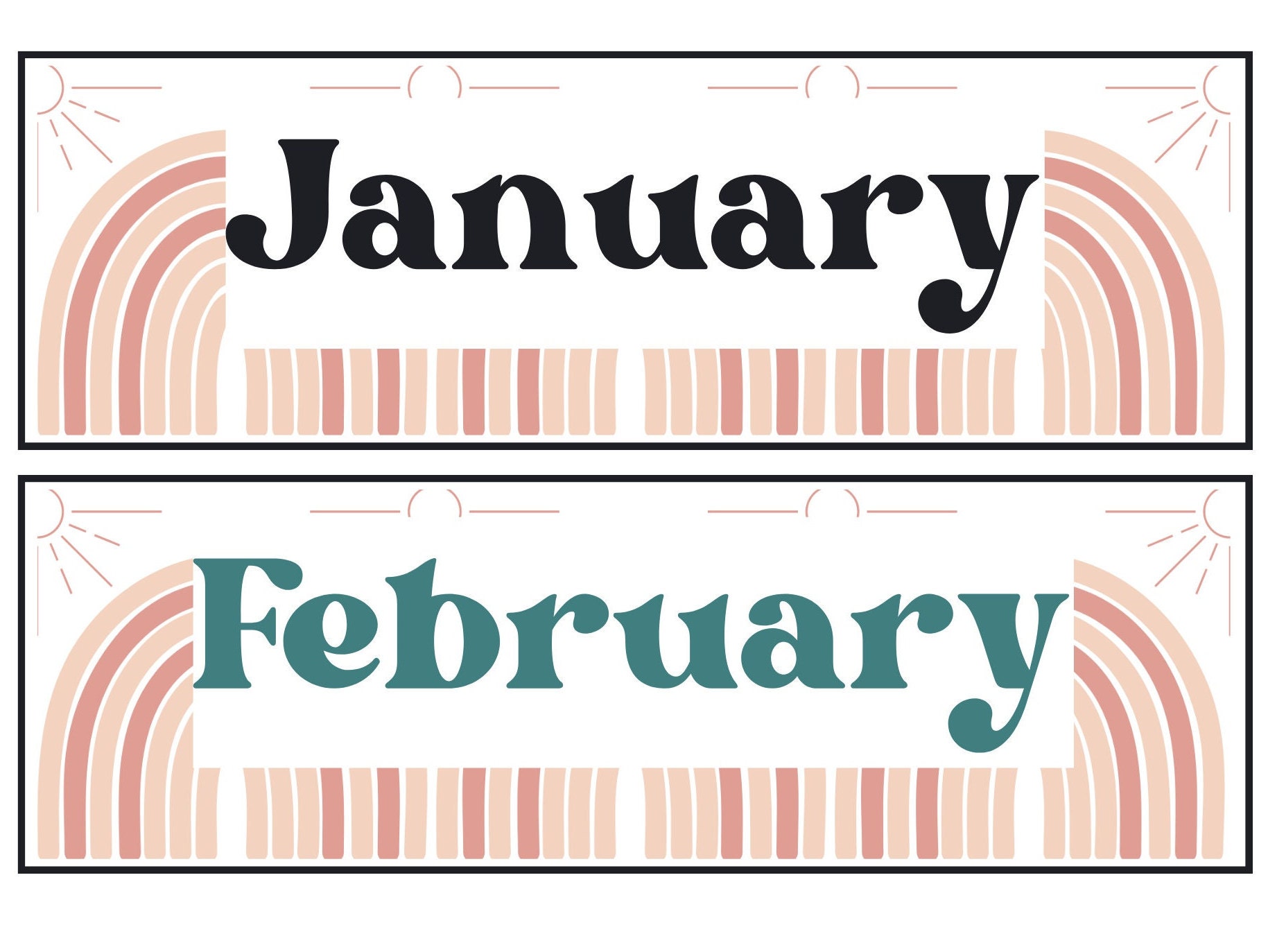 Happy Boho Classroom Calendar Set | Includes Days of Week, Months of ...