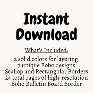 Boho Bulletin Board Borders in Neutral Colors | 7 Printable Designs in ...