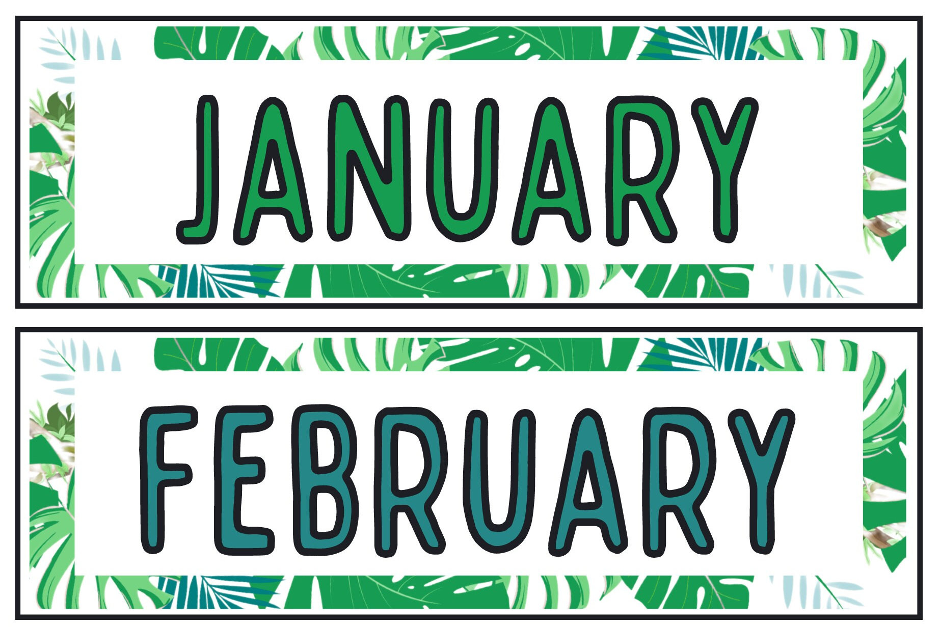 Jungle Classroom Calendar Set | Includes Days of Week, Months of Year ...