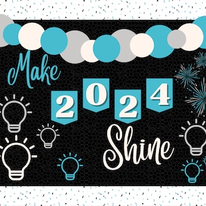 2024 New Year Printable Bulletin Board Kit | Printable PDF or Editable ...
