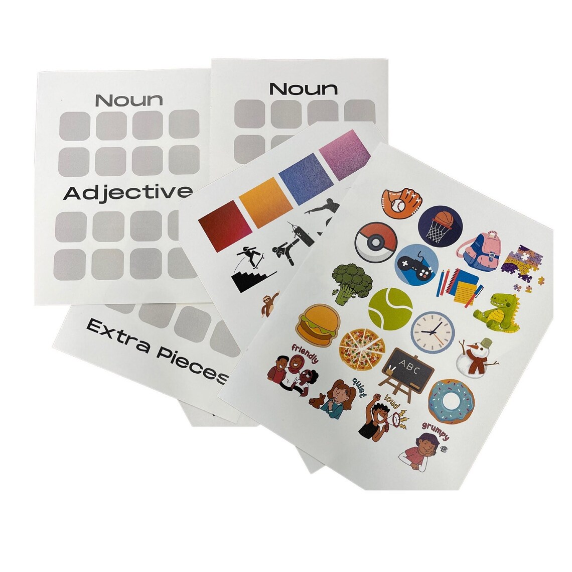 Printable File Folder Sorting Games Sort Nouns, Adjectives, Verbs Parts ...