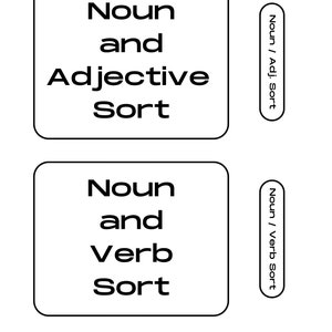 Printable File Folder Sorting Games | Sort Nouns, Adjectives, Verbs ...