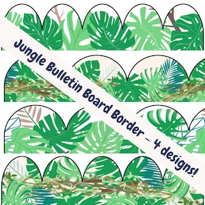 Jungle Bulletin Board Borders for Classroom Decor | 4 Designs for ...