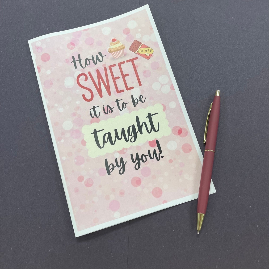 How Sweet It is to Be Taught by You Printable Valentine Card for ...