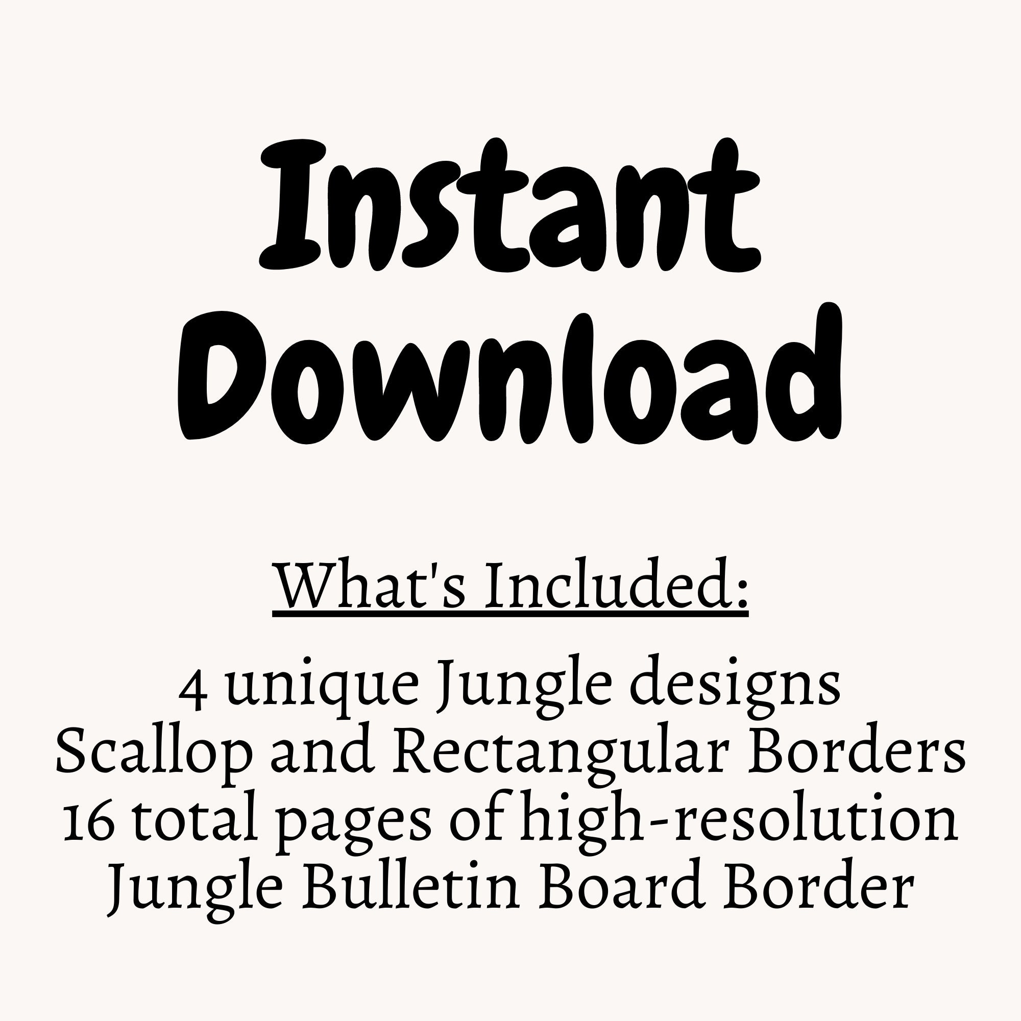 Jungle Bulletin Board Borders for Classroom Decor 4 Designs for Jungle ...