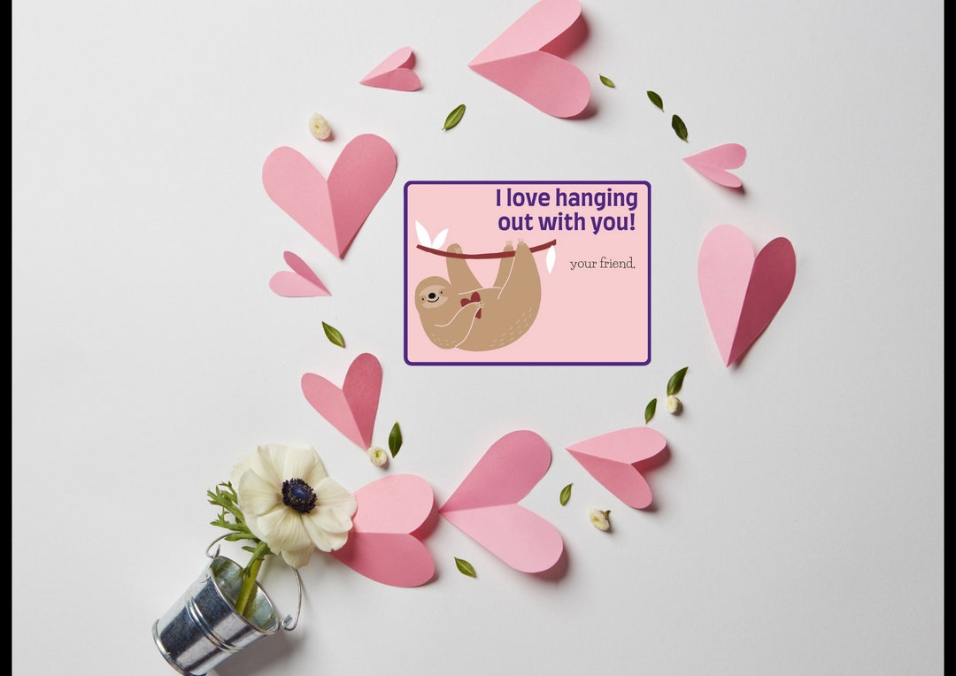 Printable Classroom Valentine's Cards for Class With Owls and Sloths on ...