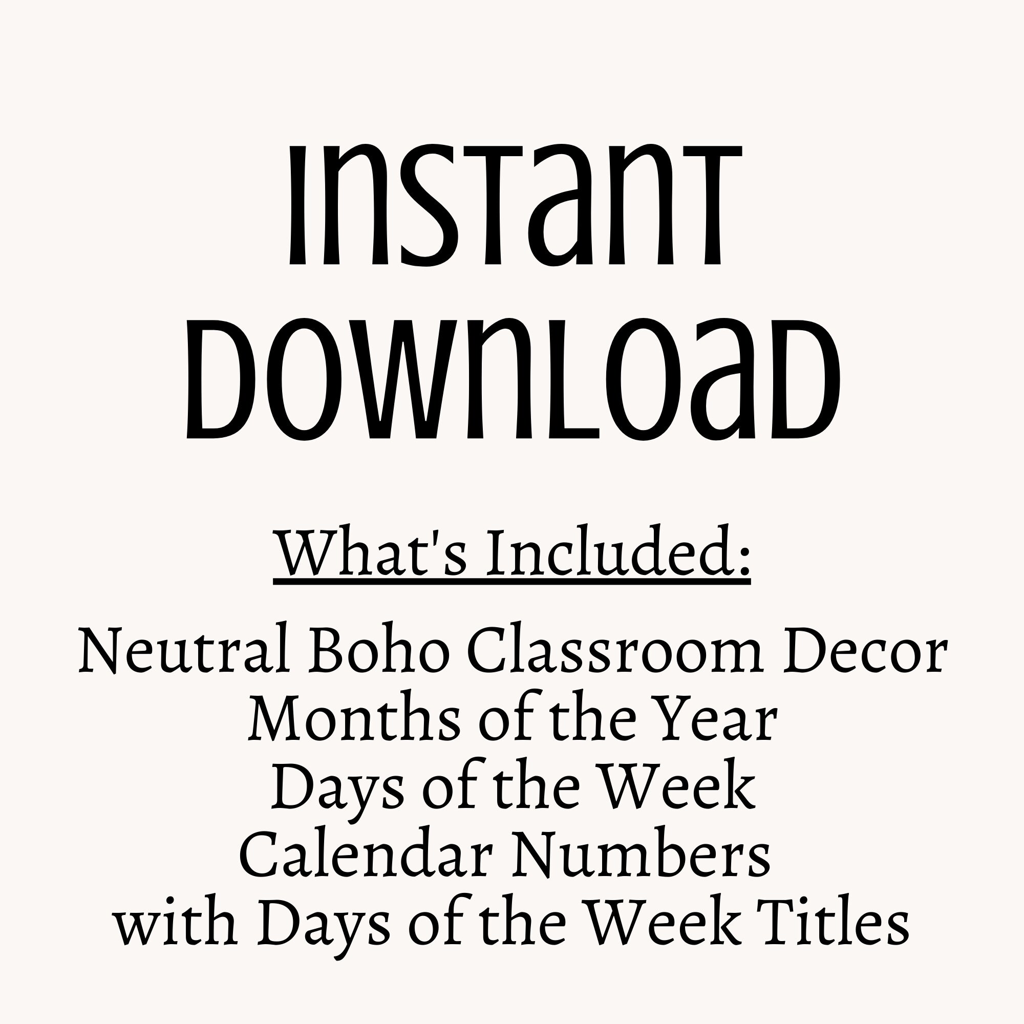 Neutral Boho Classroom Calendar Set | Includes Days of Week, Months of ...