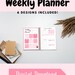 Pink Weekly Planner Bundle | Printable Planner | Digital Download | 6 ...