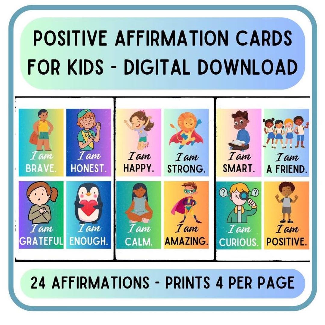 Printable Affirmation Cards for Kids - Perfect for at Home or at School ...
