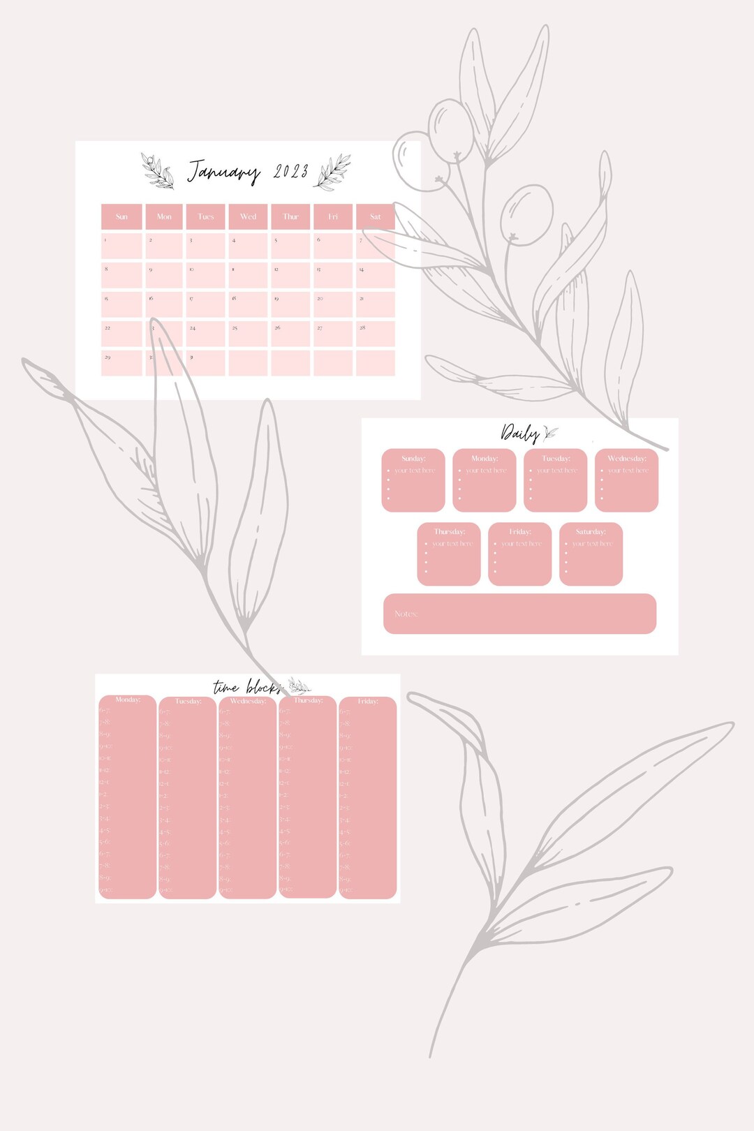 January Calendar Schedule Template - Etsy