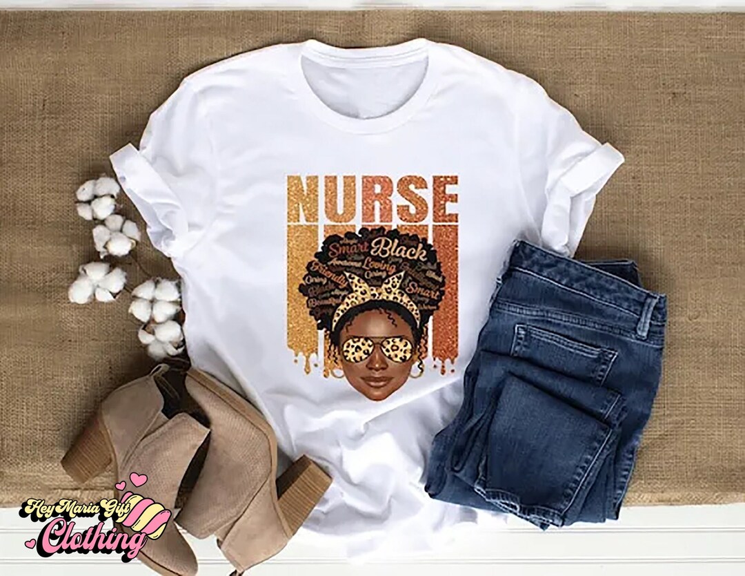 Black Nurse Shirt, Afro Love African American Women Shirt, Black Nurse ...