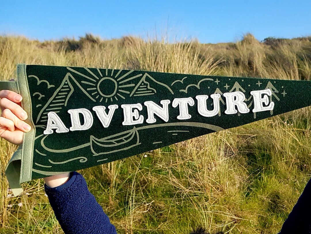 Adventure Wool Felt Pennant Flag, Camp Flag, Explore Flag, Kids Gifts ...
