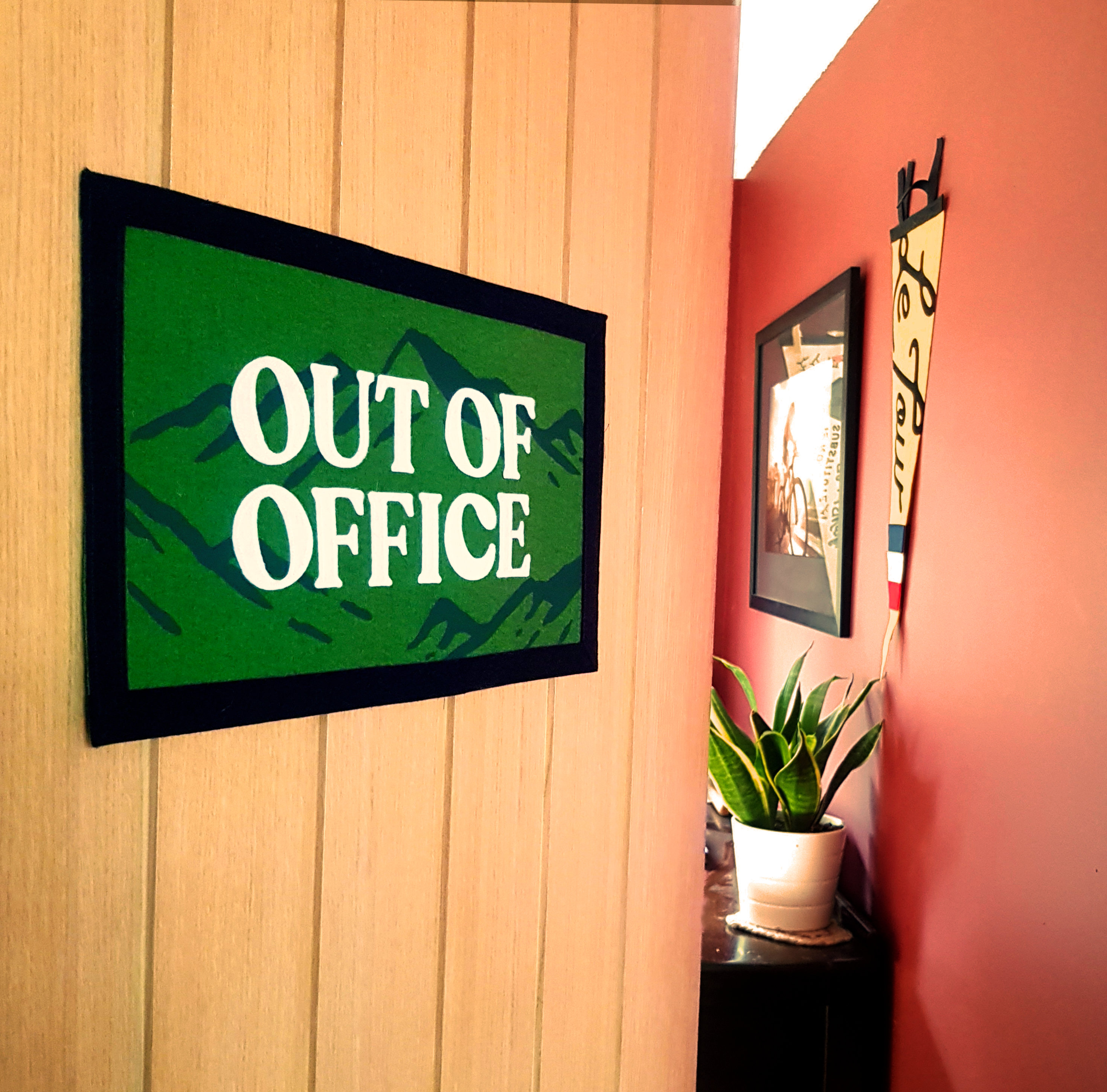 Out of Office Wool Felt Camp Flag Banner: Handmade Door Sign - Etsy
