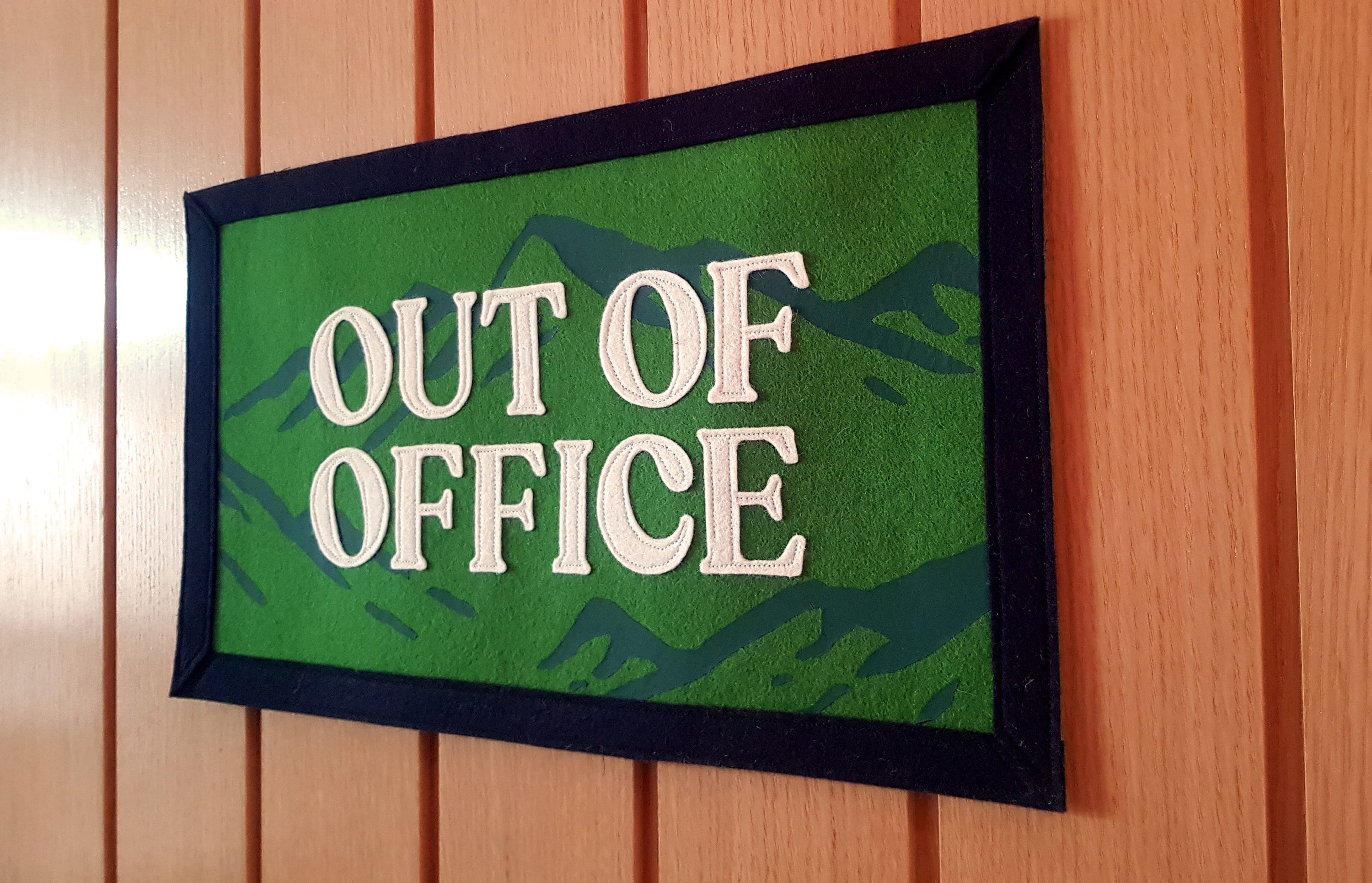Out of Office Wool Felt Camp Flag Banner: Handmade Door Sign - Etsy
