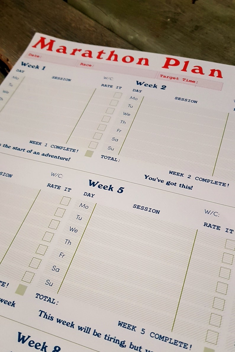 Bosky A3 12 Week Marathon Planner, Running Schedule, Race Calendar ...