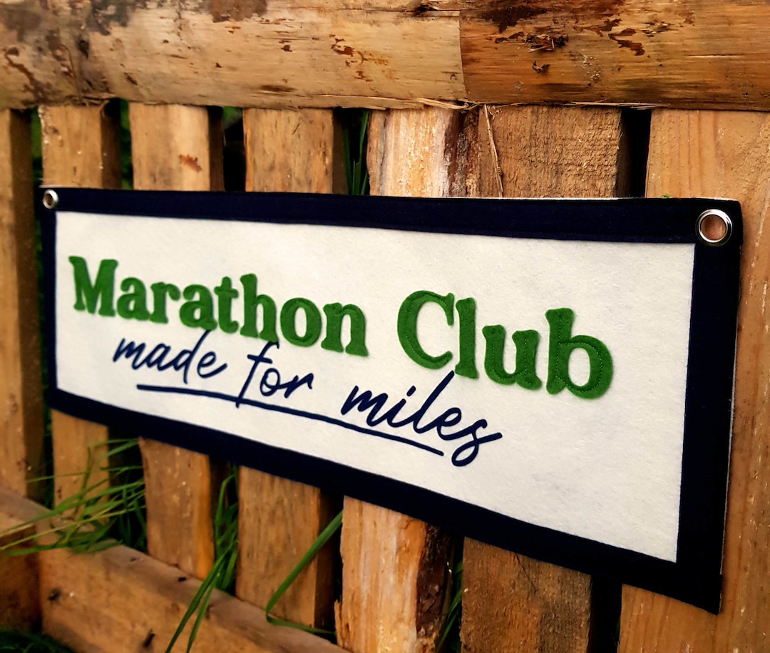 Marathon Club Wool Felt Camp Flag Banner: Running Gift - Etsy