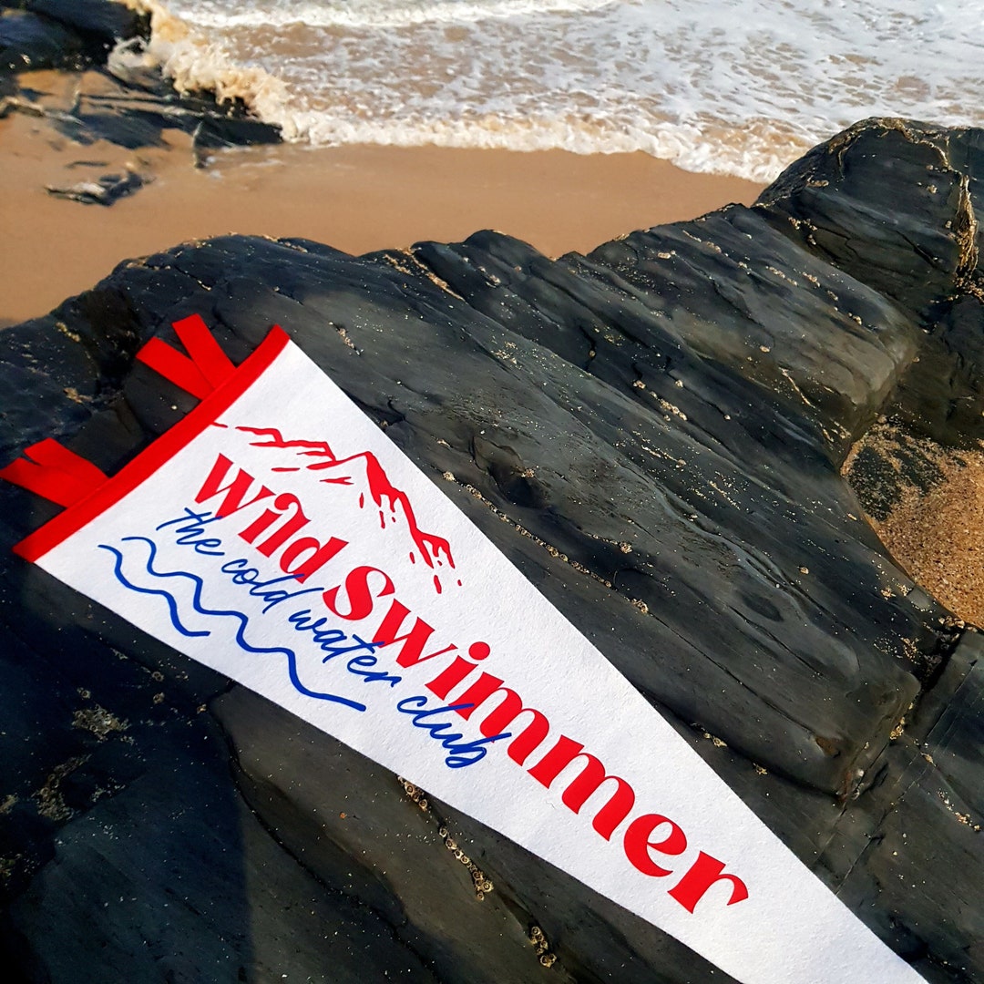 Wild Swimmer Wool Felt Pennant Flag: Handmade Swim Wall Decor - Etsy