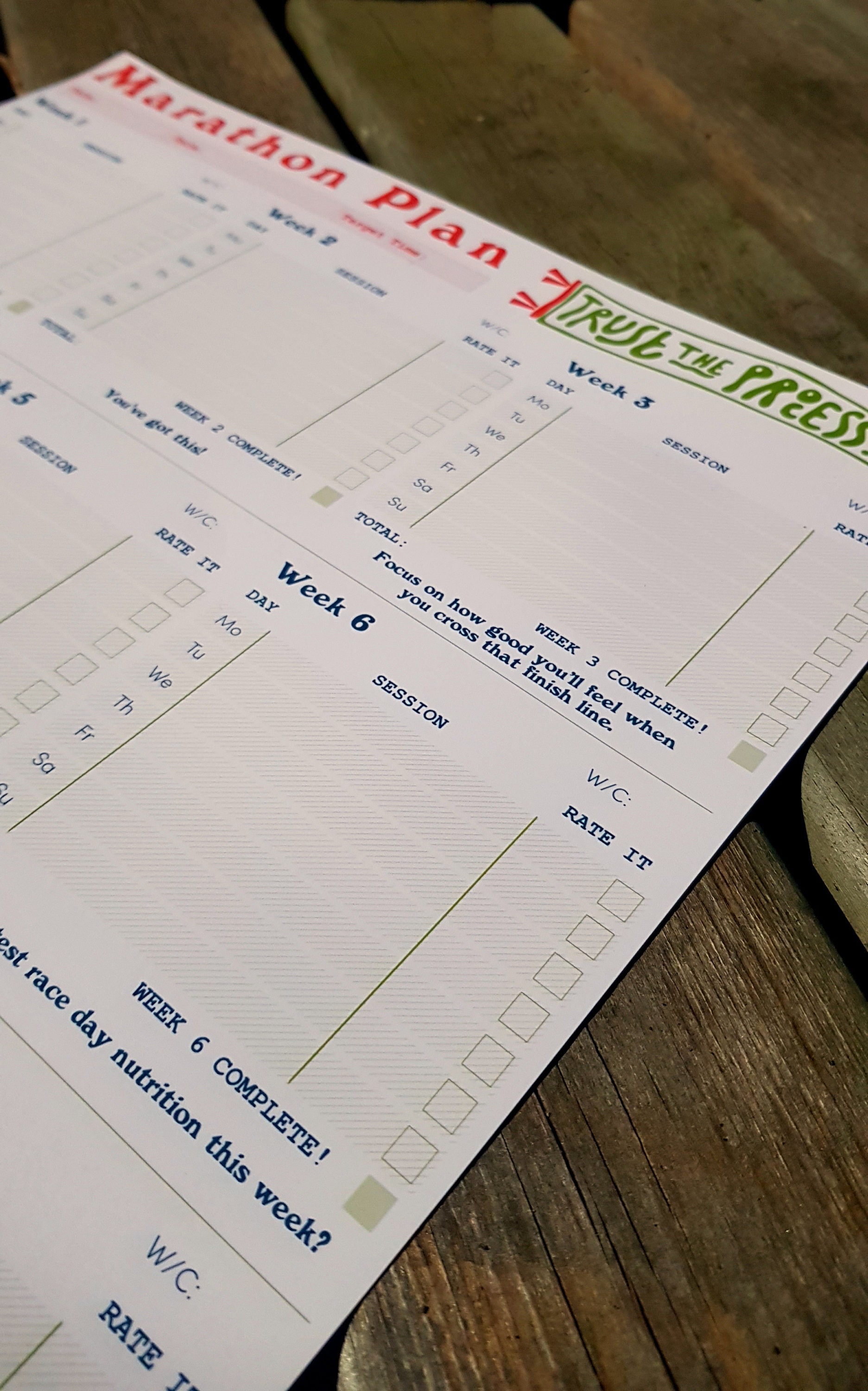 Bosky A3 12 Week Marathon Planner, Running Schedule, Race Calendar ...