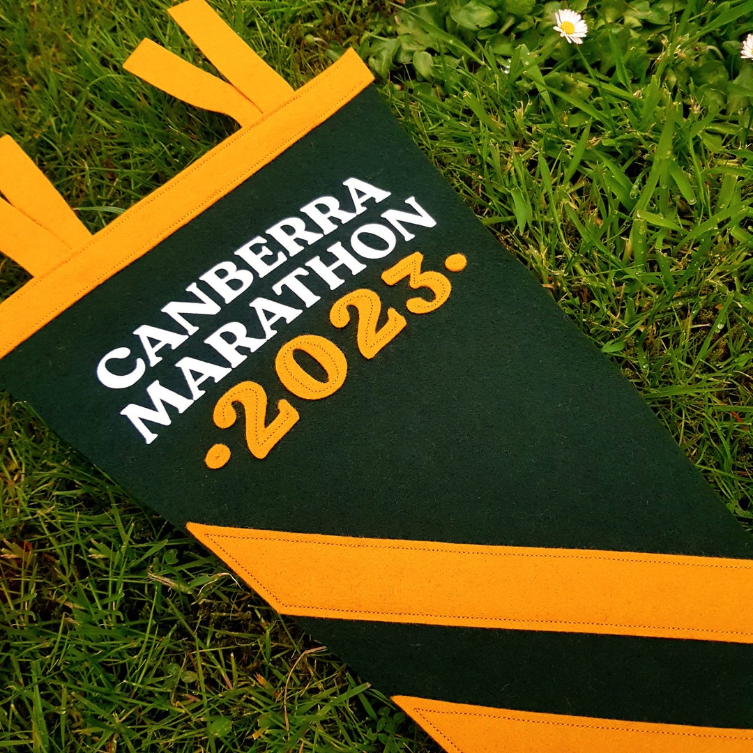 Personalised Marathon Pennant Wool Felt Flag - Etsy