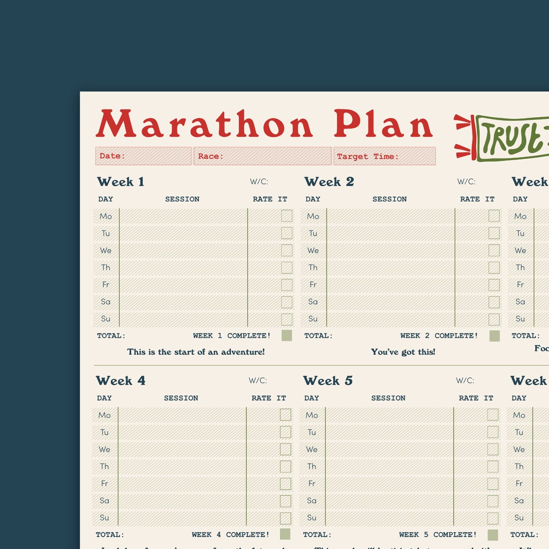 Bosky A3 16 Week Marathon Planner, Running Schedule, Race Calendar ...