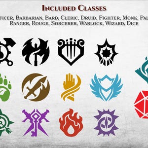Dnd 2024 Class Emblems SVG PNG Every Class Icon Incl Artificer ...