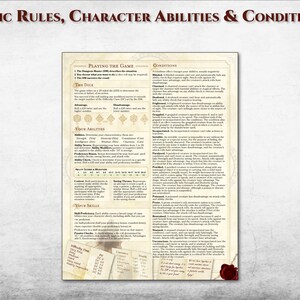 Dnd Player Cheat Sheet PDF Turn Guide New Player Guide Quick Overview ...