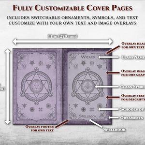 Dnd Spell Book Pages Sheets PDF Fillable for Every Class Customizable ...