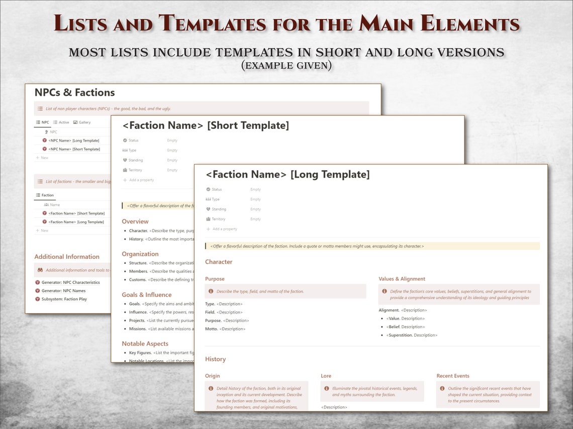 Dnd Campaign Planner RPG Notion Template Worldbuilding Organizer DM ...