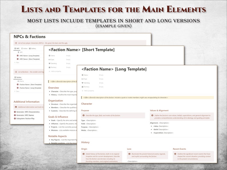 Dnd Campaign Planner RPG Notion Template Worldbuilding Organizer DM ...