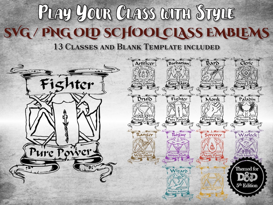 Dnd Class Emblems SVG PNG Every Class Icon Incl Artificer Graphic Hand ... Dnd Class Emblems SVG PNG Every Class Icon Incl Artificer Graphic Hand ...